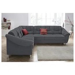 Sit & More Ecksofa SIT & MORE "Salsa L-Form" Sofas Gr. B/H/T: 264cm x 86cm x 244cm, Luxus-Microfaser ALTARA NUBUCK, langer Schenkel rechts, mit Bettfunktion, grau (dunkelgrau) mit Federkern, wahlweise Bettfunktion