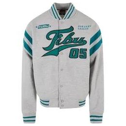 Collegejacke Fubu "Fubu Herren FM223-005-1 Varsity Sweat College Jacket" Gr. S, grün (heather grey/green) Herren Jacken