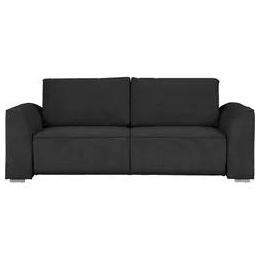 2-Sitzer Inosign "Beatrice" Sofas Gr. B/H/T: 195cm x 92cm x 107cm, Struktur weich, grau (anthrazit) incl. 2 großen Zierkissen in Korpusfarbe