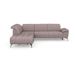 Sit & More Ecksofa SIT & MORE "Cool L-Form" Sofas Gr. B/H/T: 272cm x 79cm x 220cm, Chenille, Ottomane links, ohne Kopfteilverstellung, rosa (rose) wahlweise mit Kopfteilverstellung und Vorziehsitz, motorisch