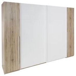 Schwebetürenschrank Schlafkontor "Match" Schränke Gr. B/H/T: 315cm x 225cm x 61cm, 4 St., weiß (eichefarben san remo, weiß) mit Dreh- und Schwebetüren