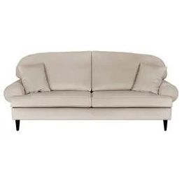 2-Sitzer Home Affaire "Vitreux" Sofas Gr. B/H/T: 188 cm x 95 cm x 100 cm, Samtoptik, beige (creme) auch im Bouclébezug, incl. Zierkissen