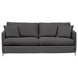 2,5-Sitzer furninova "Petito" Sofas Gr. B/H/T: 198 cm x 82 cm x 102 cm, Struktur, ohne Bettfunktion, grau (grey) abnehmbarer Hussenbezug, alle Kissen mit Federn gefüllt, 2 Zierkissen