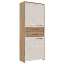 Garderobenschrank Home Affaire "Gala" Schränke Gr. B/H/T: 78 cm x 192 cm x 36 cm, 4 St., beige (beige, pacific walnuss decor) hochwertig UV lackiert, Soft-Close-Funktion