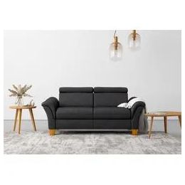 2,5-Sitzer Home Affaire "Lindgren" Sofas Gr. B/H/T: 185 cm x 84 cm x 93 cm, Luxus-Microfaser Florence, ohne TV-Funktion motorisch-ohne Kopfteilverstellung-ohne Federkern, grau (anthrazit) wahlweise mit TV-Funktion, links oder beidseitig, Kopfteilverstellung