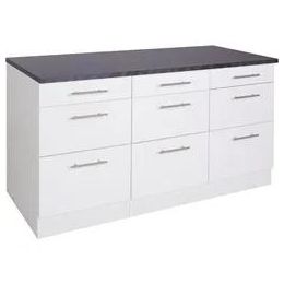 Unterschrank Optifit "Tula", weiß (weiß glanz, anthrazit), B:150cm H:84,8cm T:60cm, Schränke, Breite 150 cm