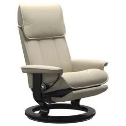 Relaxsessel stressless "Admiral" Sessel Gr. Leder BATICK, PowerTM Leg & Back-ohne Akku-Classic Base Schwarz, B/H/T: 87 cm x 101 cm x 78 cm, beige (cream batick) verstellbar, optional 2-motorisch, Größe M & L, Gestell Schwarz