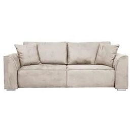 2-Sitzer Inosign "Beatrice" Sofas Gr. B/H/T: 195cm x 92cm x 107cm, Luxus-Microfaser weich, beige (creme) incl. 2 großen Zierkissen in Korpusfarbe