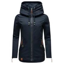 Outdoorjacke Navahoo "Wekoo" Gr. M (38), blau Damen Jacken moderner Übergangsparka aus Baumwolle mit Kapuze