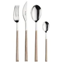 Pinti Inox Besteck-Set PINTINOX "Sushi" Essbesteck-Sets Gr. 24 tlg., beige (beige/holzfarben) mit Kunststoffgriff in Holz-Optik