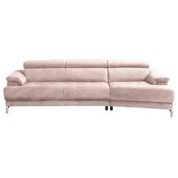 Ecksofa Egoitaliano "Soul, extravagantes Designsofa, Megasofa, super bequem, tolle Details" Sofas Gr. B/H/T: 246cm x 99cm x 140cm, Luxus-Microfaser Lederoptik, Recamiere rechts, grau (opal grau) mit Trapez-Abschlußelement, inkl verstellbarer Kopfteile