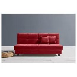 ell+ell Schlafsofa ELL + "Tilda" Sofas Gr. B/H/T: 185cm x 90cm x 100cm, Flachgewebe, PUR-Schaumstoff, ohne Relaxfunktion, rot Breite 185 cm, inkl. 2 Zierkissen