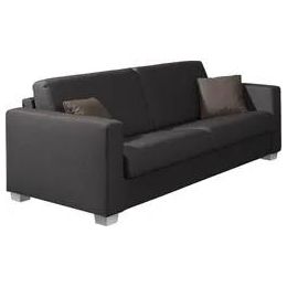 Schlafsofa Alina "Verdi" Sofas Gr. B/H/T: 155 cm x 85 cm x 100 cm, Struktur THO, schwarz (schwarz tho 10) mit echter Kaltschaummatratze, zum Ausklappen, Breite 155 cm