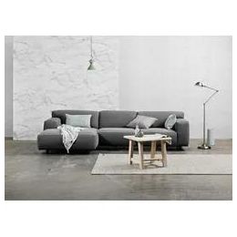 Ecksofa furninova "Vesta, modern und sehr bequem, tolle Detailverarbeitung, L-Form" Sofas Gr. B/H/T: 300 cm x 74 cm x 160 cm, Struktur, Recamiere links, ohne Bettfunktion, grau (grey) im skandinavischen Design