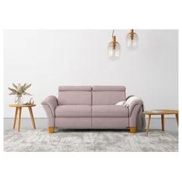 2,5-Sitzer Home Affaire "Lindgren" Sofas Gr. B/H/T: 185cm x 84cm x 93cm, Chenille, ohne TV-Funktion motorisch-ohne Kopfteilverstellung-mit Federkern, rosa (rose) wahlweise mit TV-Funktion, links oder beidseitig, Kopfteilverstellung