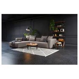 Ecksofa Tom Tailor HOME "HEAVEN CASUAL M" Sofas Gr. B/H/T: 282cm x 85cm x 221cm, Struktur fein TBO, Recamiere links, mit Bettfunktion-mit Bettkasten, braun (soft brown tbo 22) aus der COLORS COLLECTION, wahlweise mit Bettfunktion & Bettkasten