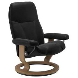 Relaxsessel stressless "Consul", schwarz (schwarz batick), B:85cm H:100cm T:77cm, Leder BATICK: BATICK ist ein leicht korrigiertes, durchgefärbtes und genarbtes Möbelleder, bei dem die meisten Unebenheiten und Spuren in der Regel entfernt wurden., Leder PALOMA: PALOMA ist ein durchgefärbtes Semianilin-Möbelleder mit natürlicher Narbung., ROHLEDER Stoff Q2 FARON: Ein fester zuverlässiger Bouclu00e9