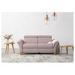 2,5-Sitzer Home Affaire "Lindgren" Sofas Gr. B/H/T: 185 cm x 84 cm x 93 cm, Chenille, mit linksseitiger TV-Funktion motorisch-mit Kopfteilverstellung-mit Federkern, rosa (rose) wahlweise mit TV-Funktion, links oder beidseitig, Kopfteilverstellung