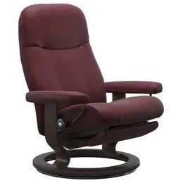 Relaxsessel stressless "Garda" Sessel Gr. Leder BATICK, PowerTM Leg & Back-mit Akku-Classic Base Wenge, B/H/T: 85 cm x 100 cm x 77 cm, rot (bordeaux batick) verstellbar, optional 2-motorisch, Größe M & L, Gestell Wenge