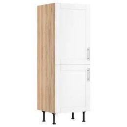 Midischrank Optifit "Ahus" Schränke Gr. B/H/T: 60 cm x 176,6 cm x 58,4 cm, 2 St., braun (weiß matt, wildeiche nachbildung) Midischrank Seitenschrank Breite 60 cm