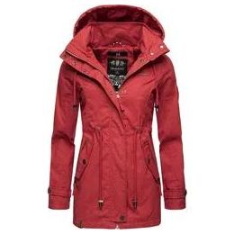 Outdoorjacke Marikoo "Nyokoo" Gr. M (38), rot (feuerrot) Damen Jacken modische Baumwoll Übergangsjacke mit großer Kapuze