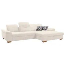 Ecksofa Alina "Nadira" Sofas Gr. B/H/T: 297cm x 91cm x 199cm, Struktur fein XBO, Recamiere rechts, ohne Bettfunktion, Stauraum, weiß (weiß xbo 1) wahlweise mit Bettfunktion und Stauraum