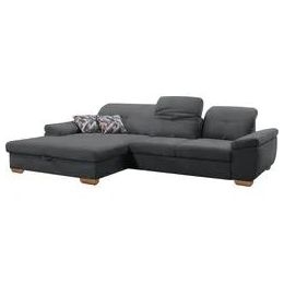 Ecksofa Alina "Nadira" Sofas Gr. B/H/T: 297cm x 91cm x 199cm, Chenille GCP, Recamiere links, mit Bettfunktion, Stauraum, grau (dunkelgrau gcp 129) wahlweise mit Bettfunktion und Stauraum