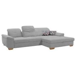 Ecksofa Alina "Nadira" Sofas Gr. B/H/T: 271cm x 91cm x 199cm, Struktur fein XBO, Recamiere rechts, mit Bettfunktion, Stauraum, grau (mittelgrau xbo 19) wahlweise mit Bettfunktion und Stauraum