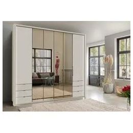 Kleiderschrank Wiemann "Kansas", beige (champagner, spiegel), B:250cm, Schränke, Drehtürenschrank Kleiderschrank, mit Spiegel