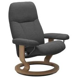 Relaxsessel stressless "Consul", grau (dunkelgrau q2 faron), B:76cm H:100cm T:71cm, Leder BATICK: BATICK ist ein leicht korrigiertes, durchgefärbtes und genarbtes Möbelleder, bei dem die meisten Unebenheiten und Spuren in der Regel entfernt wurden., Leder PALOMA: PALOMA ist ein durchgefärbtes Semianilin-Möbelleder mit natürlicher Narbung., ROHLEDER Stoff Q2 FARON: Ein fester zuverlässiger Bouclu00