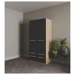 Drehtürenschrank Priess "Barcelona" Schränke Gr. B/H/T: 94 cm x 193 cm x 54 cm, ohne Spiegel, ohne Beleuchtung, 2 St., braun (eichefarben artisan, schwarz) in vielen Farben und Ausführungen