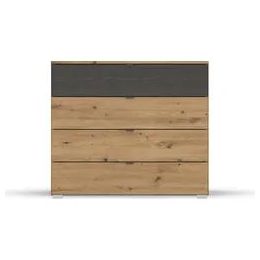 Kommode Rauch "Apollon" Sideboards Gr. B/H/T: 93 cm x 81 cm x 42 cm, 4 St., braun (eiche artisan, black oak) mit 4 Schubladen, 1 Schublade in Absetzung Black oak