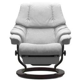 Relaxsessel stressless "Reno" Sessel Gr. ROHLEDER Stoff Q2 FARON, PowerTM Leg & Back-Classic Base Braun, B/H/T: 88cm x 98cm x 77cm, grau (light grey q2 faron) elektrisch verstellbar, optional 2-motorisch, Größe M & L