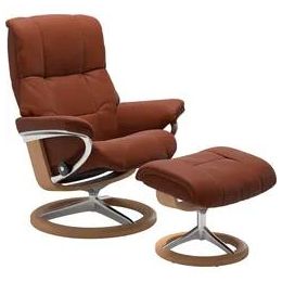 Relaxsessel stressless "Mayfair" Sessel Gr. Leder PALOMA, Signature Base Eiche, Relaxfunktion-Drehfunktion-PlusTMSystem-Gleitsystem-BalanceAdaptTM, B/H/T: 83cm x 102cm x 74cm, braun (copper paloma) mit Hocker, Signature Base, Größe S, M & L, Gestell Eiche