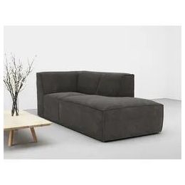 Ottomane RAUM.ID "Norvid" Sofas Gr. B/H/T: 93cm x 75cm x 213cm, Struktur weich, mit Komfortschaum-Armlehne rechts, grau (dark gray) modular, wahlweise mit Kaltschaum, Komfortschaum oder Taschenfederkern