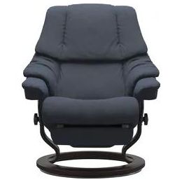 Relaxsessel stressless "Reno" Sessel Gr. Microfaser DINAMICA, PowerTM Leg & Back-Classic Base Braun-M, B/H/T: 79cm x 98cm x 78cm, blau (blue dinamica) elektrisch verstellbar, optional 2-motorisch, Größe M & L