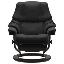 Relaxsessel stressless "Reno" Sessel Gr. Leder BATICK, PowerTM Leg & Back-Classic Base Braun-L, B/H/T: 88cm x 98cm x 77cm, schwarz (black batick) elektrisch verstellbar, optional 2-motorisch, Größe M & L