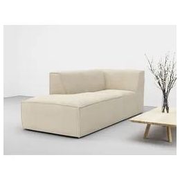 Ottomane RAUM.ID "Norvid" Sofas Gr. B/H/T: 93cm x 75cm x 213cm, Struktur weich, mit Federkern-Armlehne links, beige (natural) modular, wahlweise mit Kaltschaum, Komfortschaum oder Taschenfederkern