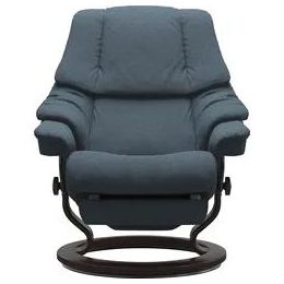 Relaxsessel stressless "Reno" Sessel Gr. ROHLEDER Stoff Q2 FARON, PowerTM Leg & Back-Classic Base Braun, B/H/T: 79cm x 98cm x 78cm, blau (petrol q2 faron) elektrisch verstellbar, optional 2-motorisch, Größe M & L