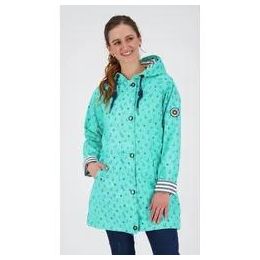 Regenjacke DEPROC ACTIVE "Friesennerz ANKERGLUTZAUBER" Gr. 50 (XL), blau (türkis) Damen Jacken auch in Großen Größen erhältlich