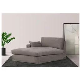 Recamiere LeGer Home by Lena Gercke "Sölve" Sofas Gr. B/H/T: 122cm x 86cm x 174cm, Struktur, Recamiere links, grau (taupe) mit optischer Husse, weicher Sitzkomfort