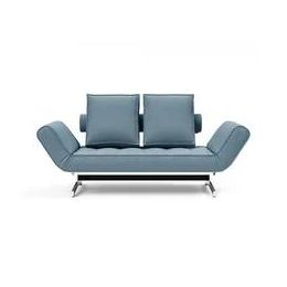 3-Sitzer INNOVATION LIVING TM "Ghia Schlafsofa" Sofas Gr. B/H/T: 178cm x 83cm x 93cm, Füsse: Chrom, blau (hellblau) eine große Liegefläche mit geringer Stellfläche, beidseitig abklappbar