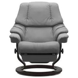 Relaxsessel stressless "Reno" Sessel Gr. Leder BATICK, PowerTM Leg & Back-Classic Base Braun-M, B/H/T: 79cm x 98cm x 78cm, grau (wild dove batick) elektrisch verstellbar, optional 2-motorisch, Größe M & L