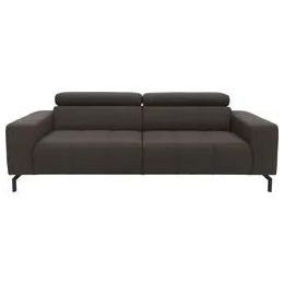 2,5-Sitzer DOMO collection "Cunelli" Sofas Gr. B/H/T: 238 cm x 79 cm x 104 cm, Echtleder, Ohne Kopfteilverstellung, braun wahlweise inklusive 6-fach verstellbarer Kopfteilverstellung