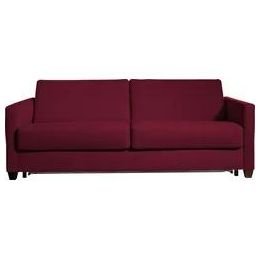 Schlafsofa Bali "Norwalk" Sofas Gr. B/H/T: 182cm x 83cm x 100cm, Material, Ausführung, rot (dunkelrot) Dauerschlaffunktion, mit Unterfederung Lattenrost und Matratze