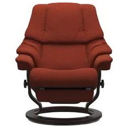 Relaxsessel stressless "Reno" Sessel Gr. ROHLEDER Stoff Q2 FARON, PowerTM Leg & Back-Classic Base Braun, B/H/T: 79cm x 98cm x 78cm, rot (rust q2 faron) elektrisch verstellbar, optional 2-motorisch, Größe M & L