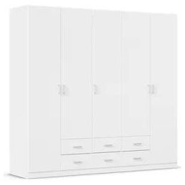 Drehtürenschrank Rauch "Kleiderschrank Schrank Garderobe Wäscheschrank GAMMA in 3 Breiten" Schränke Gr. B/H/T: 226 cm x 210 cm x 54 cm, 5 St., weiß (alpinweiß) mit 6 Schubladen, in schlichtem Design TOPSELLER MADE IN GERMANY