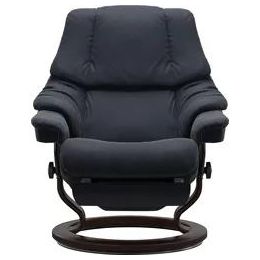 Relaxsessel stressless "Reno" Sessel Gr. Leder PALOMA, PowerTM Leg & Back-Classic Base Braun-M, B/H/T: 79cm x 98cm x 78cm, blau (shadow blue paloma) elektrisch verstellbar, optional 2-motorisch, Größe M & L