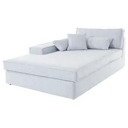 Ottomane RAUM.ID "Enid" Sofas Gr. B/H: 130cm x 75cm, Struktur (recyceltes Polyester), Ottomane links, silberfarben (silber) einzeln stellbar oder als Teil eines Modulsofas, fester Sitzkomfort