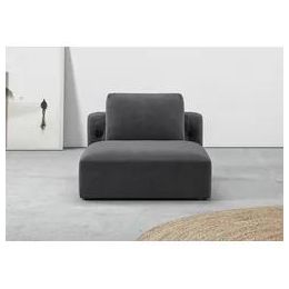 1,5-Sitzer RAUM.ID "Cushid", grau (anthrazit), B:107cm H:62cm T:109cm, 100% Polyester, Sofas, Einzelmodul, auch separat stellbar